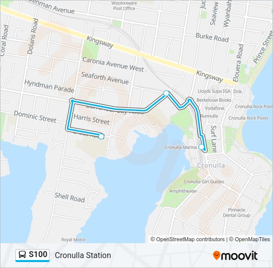 S100 Route: Schedules, Stops & Maps - Cronulla Station (Updated)