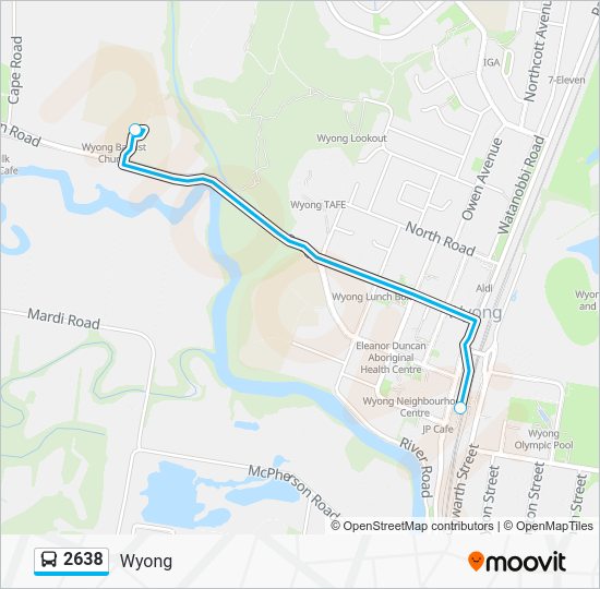 2638 Route: Schedules, Stops & Maps - Wyong (Updated)