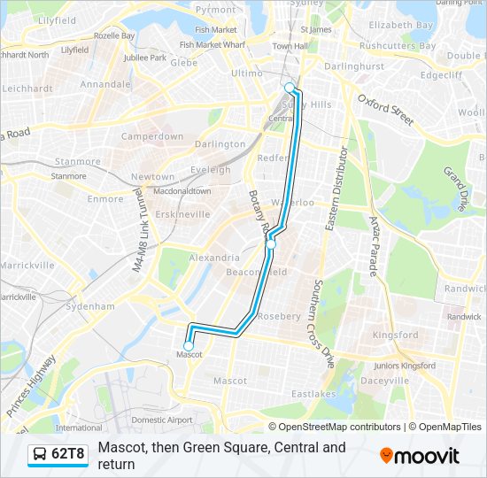 62T8 Route: Schedules, Stops & Maps - Mascot Station (Updated)