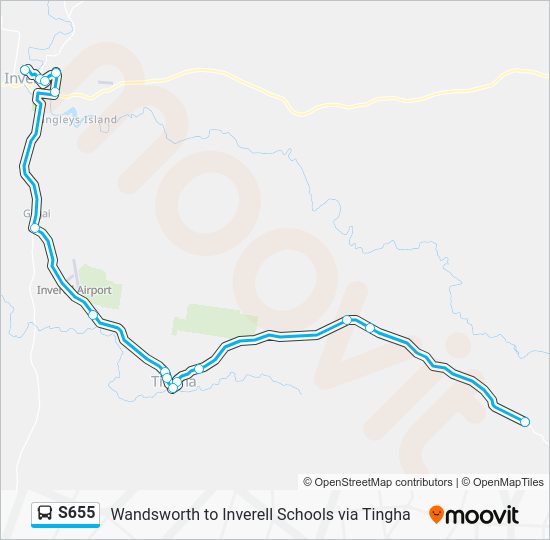 S655 Route: Schedules, Stops & Maps - Inverell Schools (Updated)