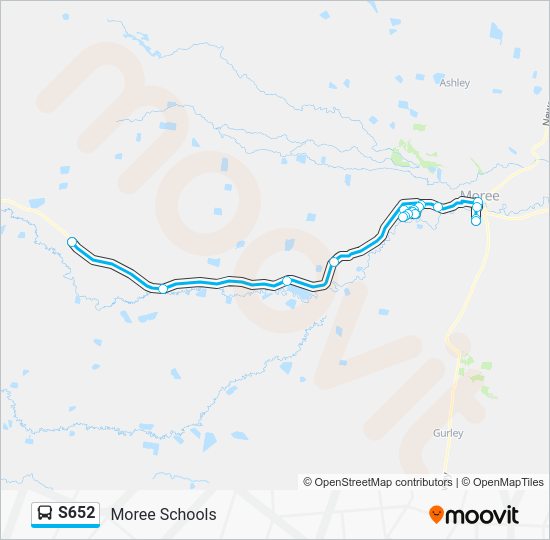 S652 Route: Schedules, Stops & Maps - Moree Schools (Updated)