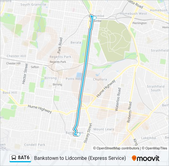 8AT6 Route: Schedules, Stops & Maps - Lidcombe Stn (Updated)