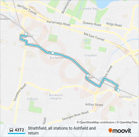 43T2 Route: Schedules, Stops & Maps - Ashfield Station: Stand C (Updated)