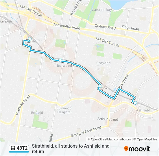 43T2 Route: Schedules, Stops & Maps - Ashfield Station: Stand C (Updated)