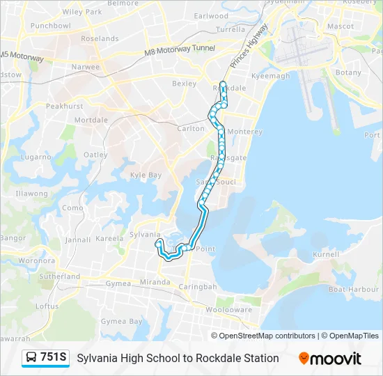 751S Route: Schedules, Stops & Maps - Rockdale Stn (Tramway Arc) (Updated)