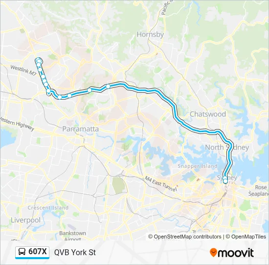 607X Route: Schedules, Stops & Maps - QVB York St (Updated)