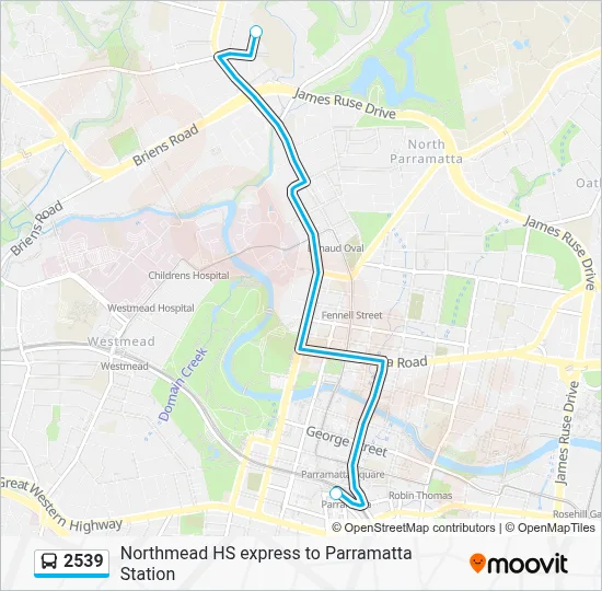 2539 Route: Schedules, Stops & Maps - Parramatta Station (Updated)