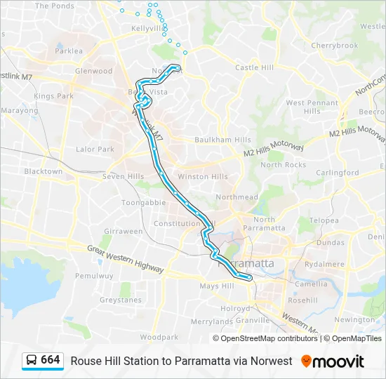 664 Route: Schedules, Stops & Maps - Parramatta Station (Updated)