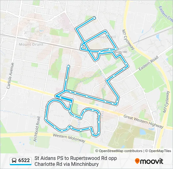 6522 Route: Schedules, Stops & Maps - Rooty Hill (Updated)