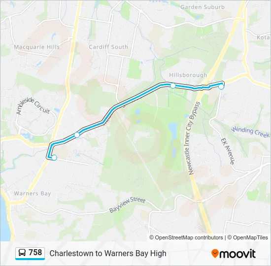 758 Route: Schedules, Stops & Maps - Warners Bay HS (Updated)