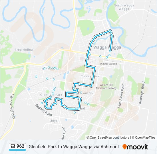 962 Route: Schedules, Stops & Maps - Wagga Wagga (Updated)