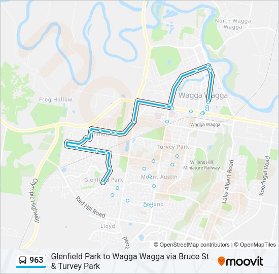 963 Route: Schedules, Stops & Maps - Wagga Wagga (Updated)