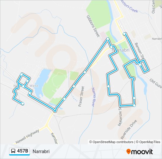 457b Route: Schedules, Stops & Maps - Narrabri (Updated)
