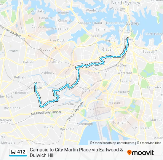 412 Route: Schedules, Stops & Maps - Campsie Station (Updated)