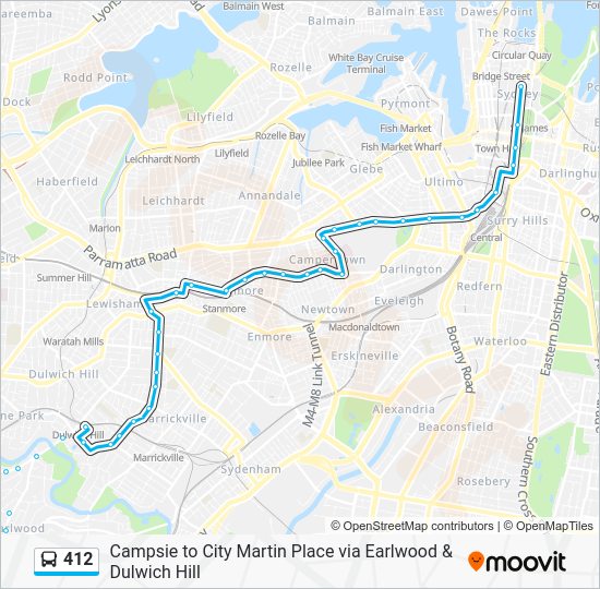 412 Route: Schedules, Stops & Maps - Martin Place (Updated)