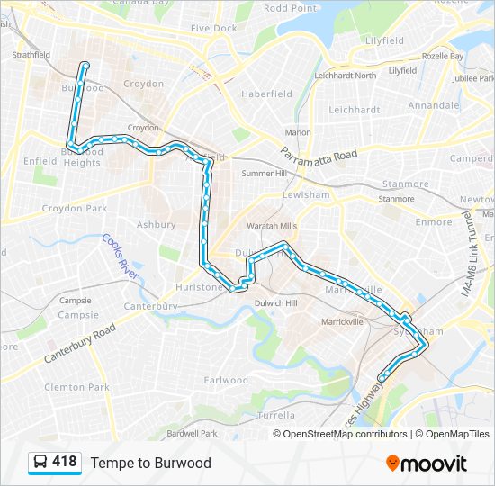 418 Route: Schedules, Stops & Maps - Burwood Westfield (Updated)