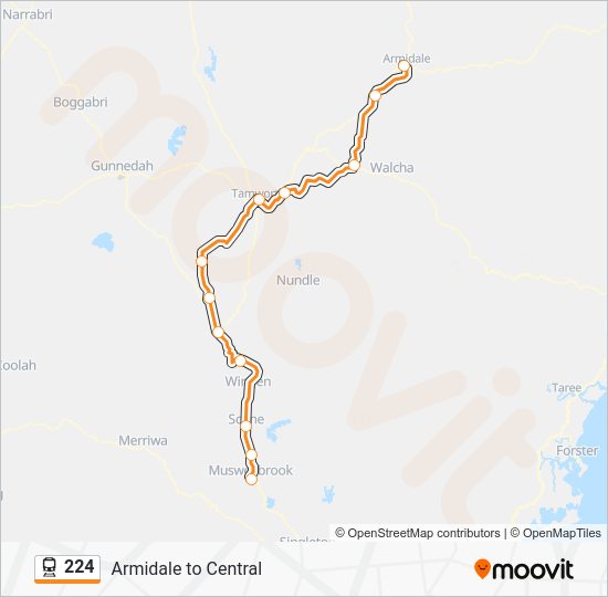 224 Route: Schedules, Stops & Maps - Muswellbrook (Updated)