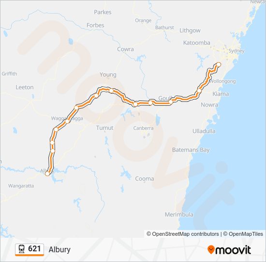 621 Route: Schedules, Stops & Maps - Albury (Updated)