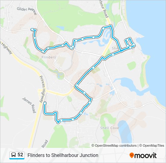 52 Route: Schedules, Stops & Maps - Shellharbour Junction (Updated)