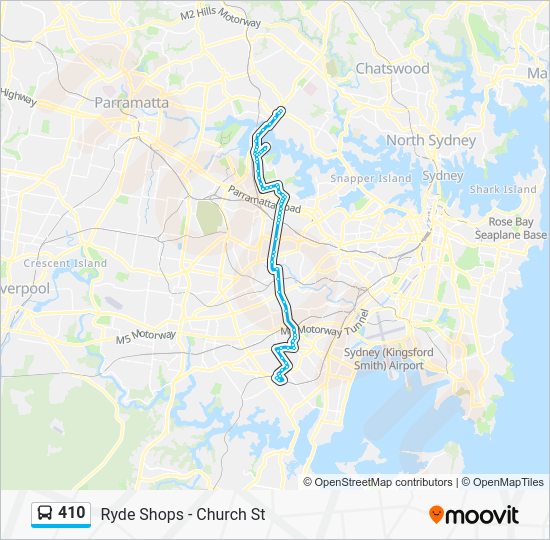 410 Route: Schedules, Stops & Maps - Ryde Shops - Church St (Updated)