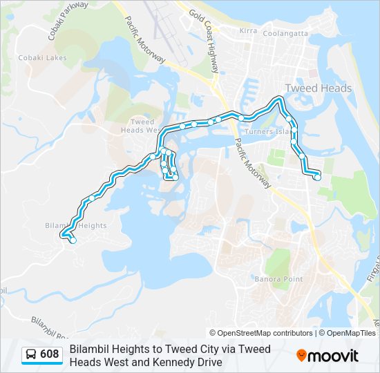 608 Route: Schedules, Stops & Maps - Simpson Dr, Bilambil Heights (Updated)