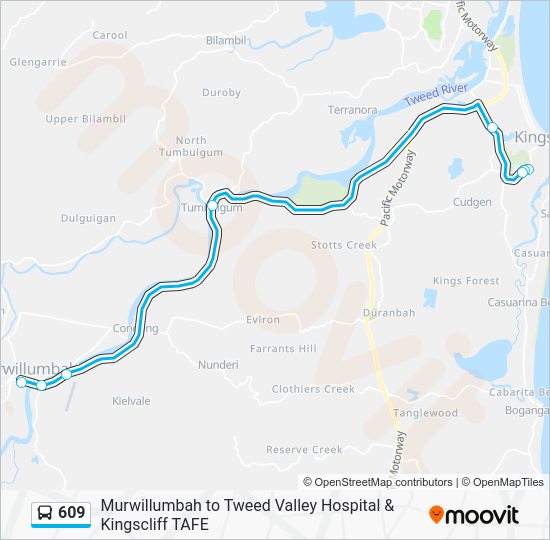 609 Route: Schedules, Stops & Maps - Murwillumbah (Updated)