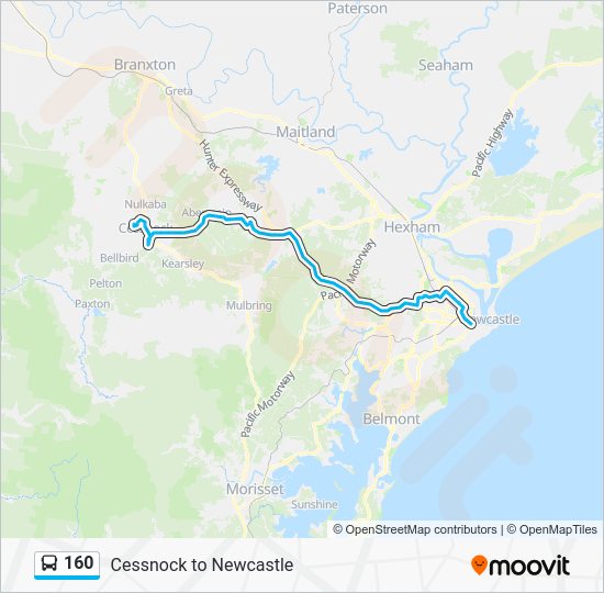 160 Route: Schedules, Stops & Maps - Newcastle (Updated)