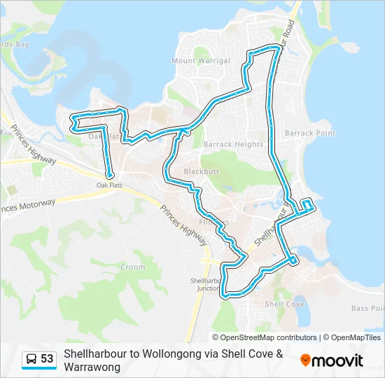 53 Route: Schedules, Stops & Maps - Oak Flats Station (Updated)