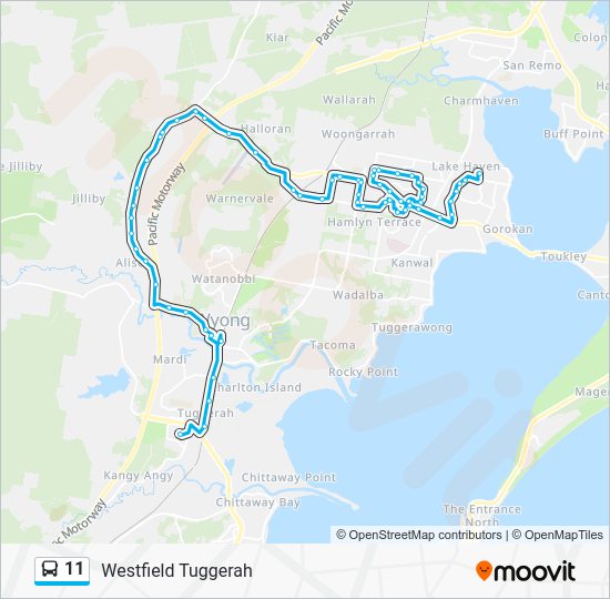 11 Route: Schedules, Stops & Maps - Westfield Tuggerah (Updated)