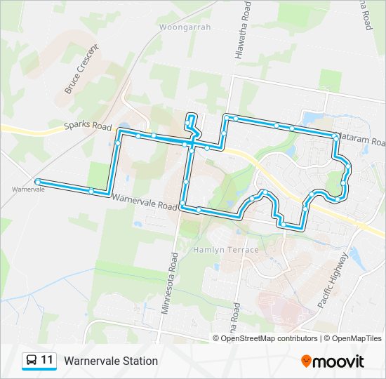 11 Route: Schedules, Stops & Maps - Warnervale Station (Updated)