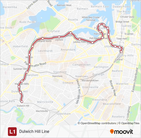 L1 Route: Schedules, Stops & Maps - Dulwich Hill (Updated)