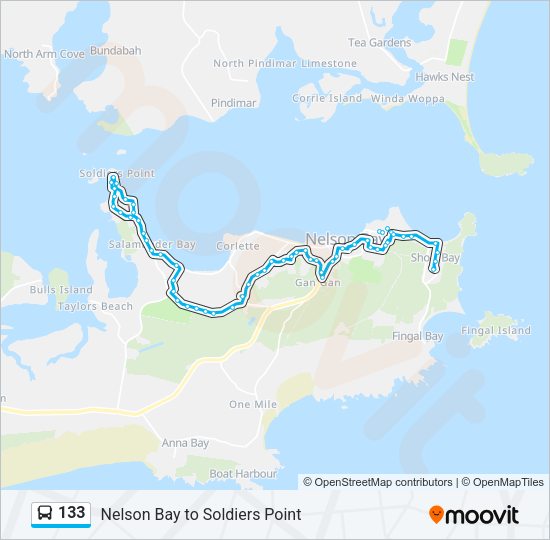 133 Route: Schedules, Stops & Maps - Shoal Bay (Updated)