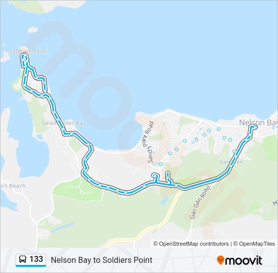 133 Route: Schedules, Stops & Maps - Nelson Bay (Updated)