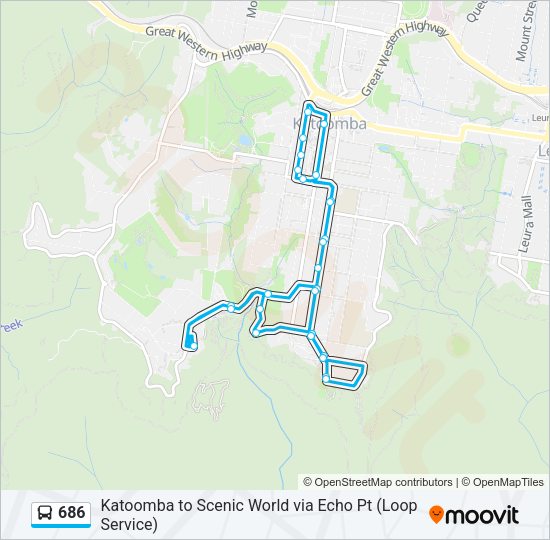 686 Route: Schedules, Stops & Maps - Katoomba via Scenic World & Echo ...