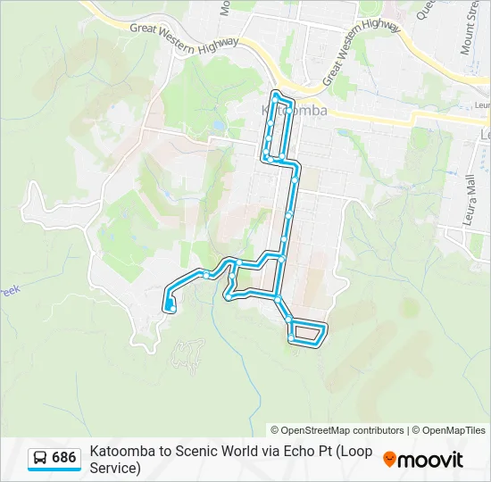 686 Route: Schedules, Stops & Maps - Katoomba via Scenic World & Echo ...