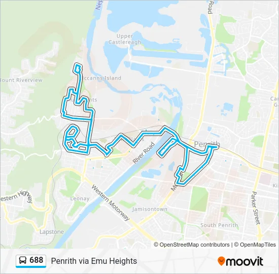 688 Route: Schedules, Stops & Maps - Penrith via Emu Heights (Updated)