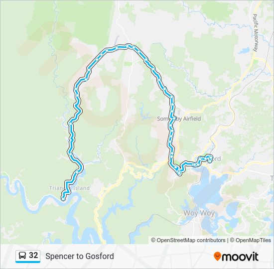 32 Route: Schedules, Stops & Maps - Gosford (Updated)