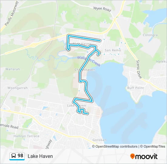 98 Route: Schedules, Stops & Maps - Lake Haven (Updated)