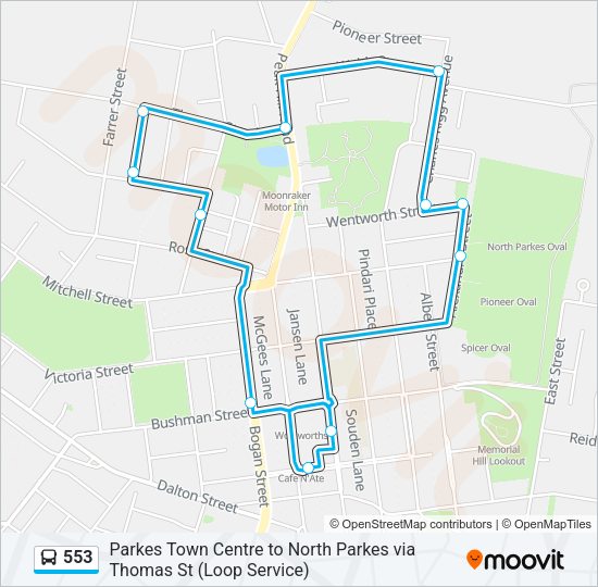 553 Route: Schedules, Stops & Maps - Parkes (Updated)