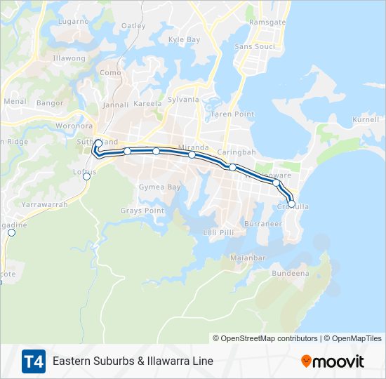t4 Route: Schedules, Stops & Maps - Sutherland (Updated)
