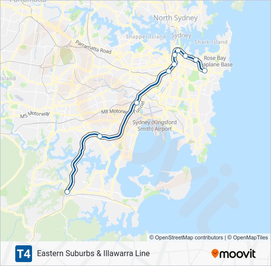 T4 Route: Schedules, Stops & Maps - Sutherland via Wolli Creek (Updated)