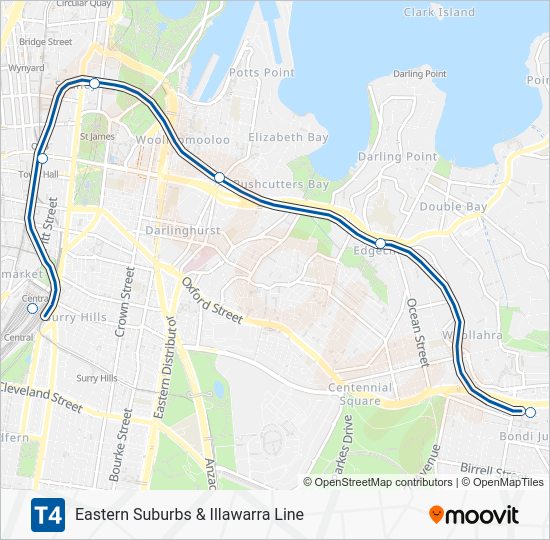 T4 Route: Schedules, Stops & Maps - Bondi Junction Station (Updated)