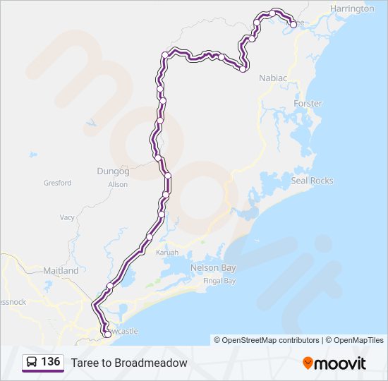 136 Route: Schedules, Stops & Maps - Broadmeadow (Updated)