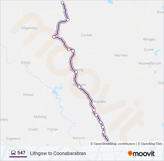 547 Route: Schedules, Stops & Maps - Coonabarabran (Updated)