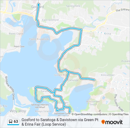 63 Route: Schedules, Stops & Maps - Kincumber (Updated)