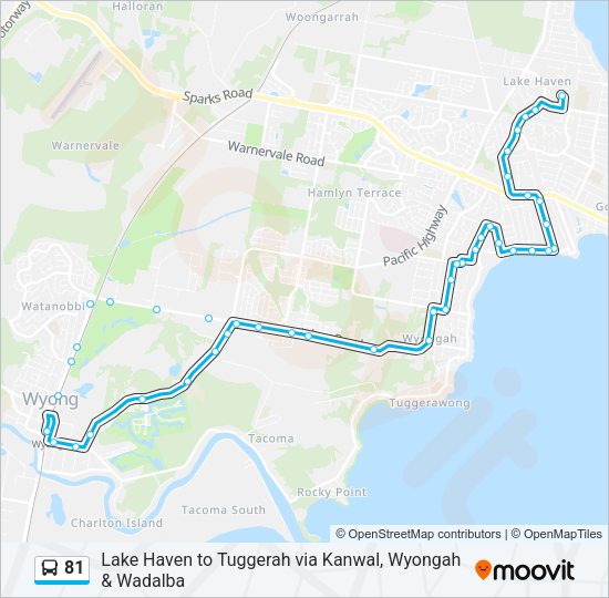 81 Route: Schedules, Stops & Maps - Wyong (Updated)