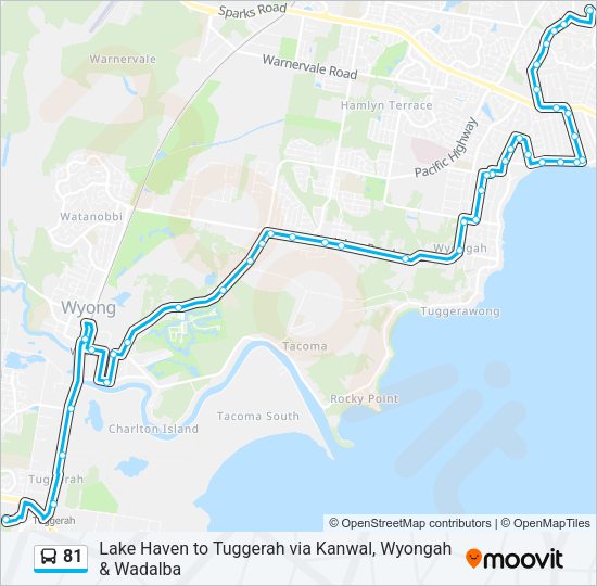 81 Route: Schedules, Stops & Maps - Tuggerah (Updated)