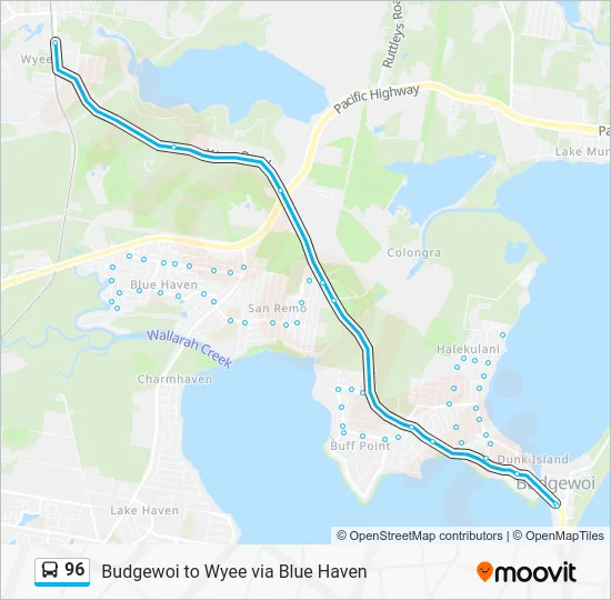 96 Route: Schedules, Stops & Maps - Wyee (Updated)