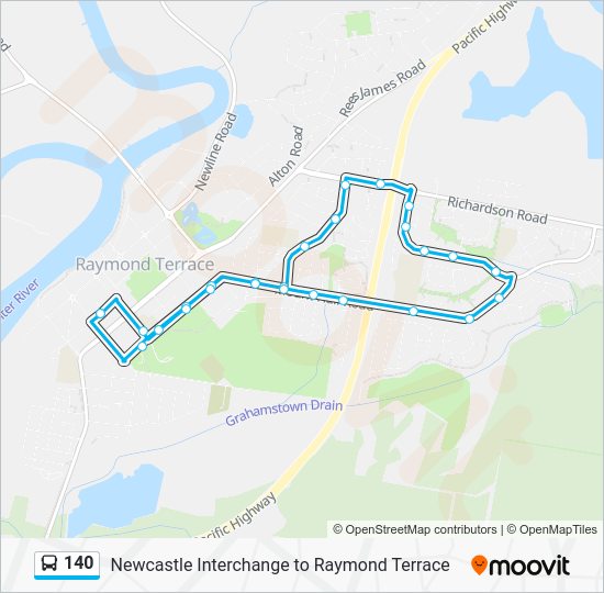 140 Route: Schedules, Stops & Maps - Raymond Terrace (Updated)