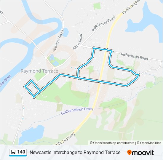 140 Route: Schedules, Stops & Maps - Newcastle Interchange (Updated)